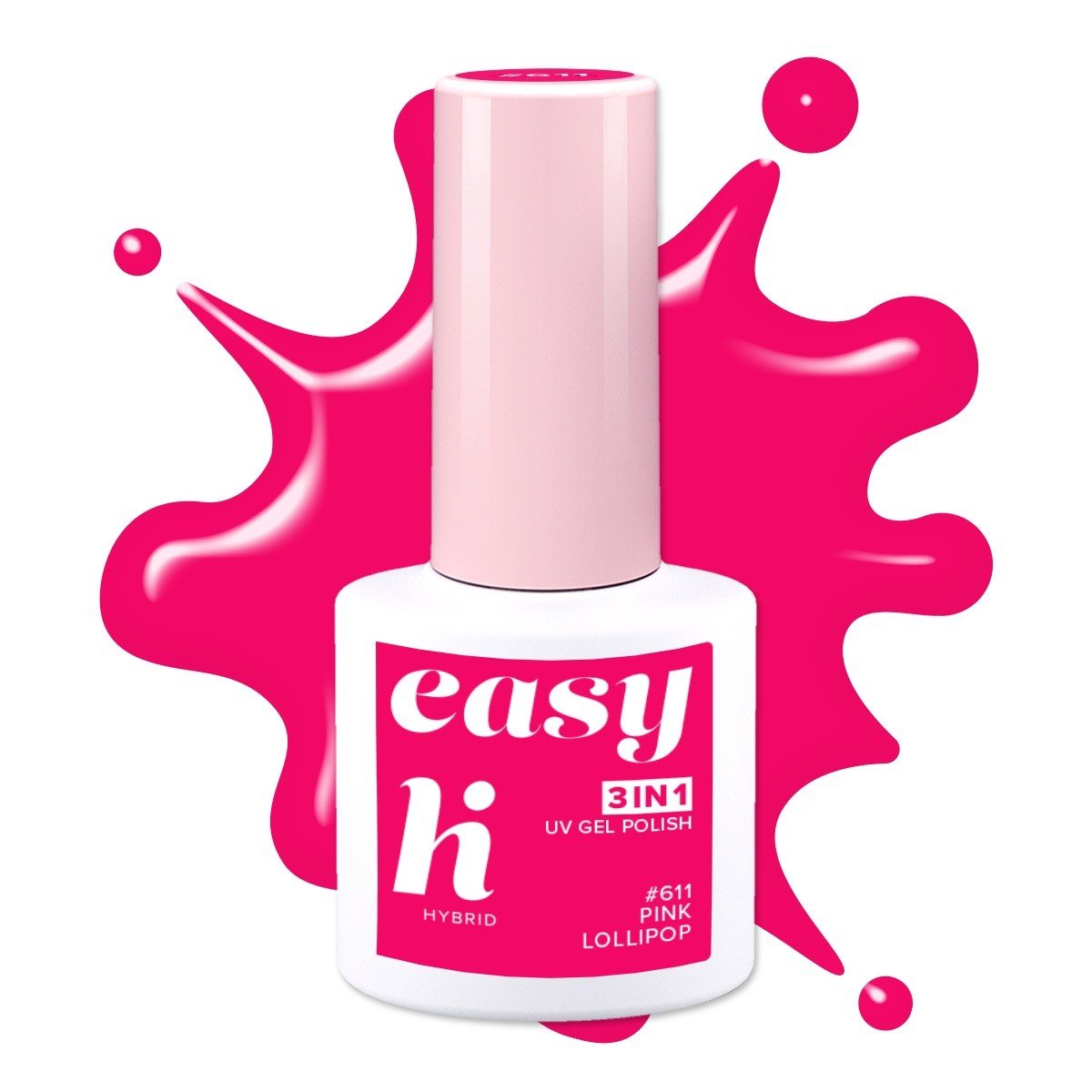 HI HYBRID Easy 3w1 Lakier hybrydowy nr. 611 Pink Lollipop 5 ml | Sklep ...
