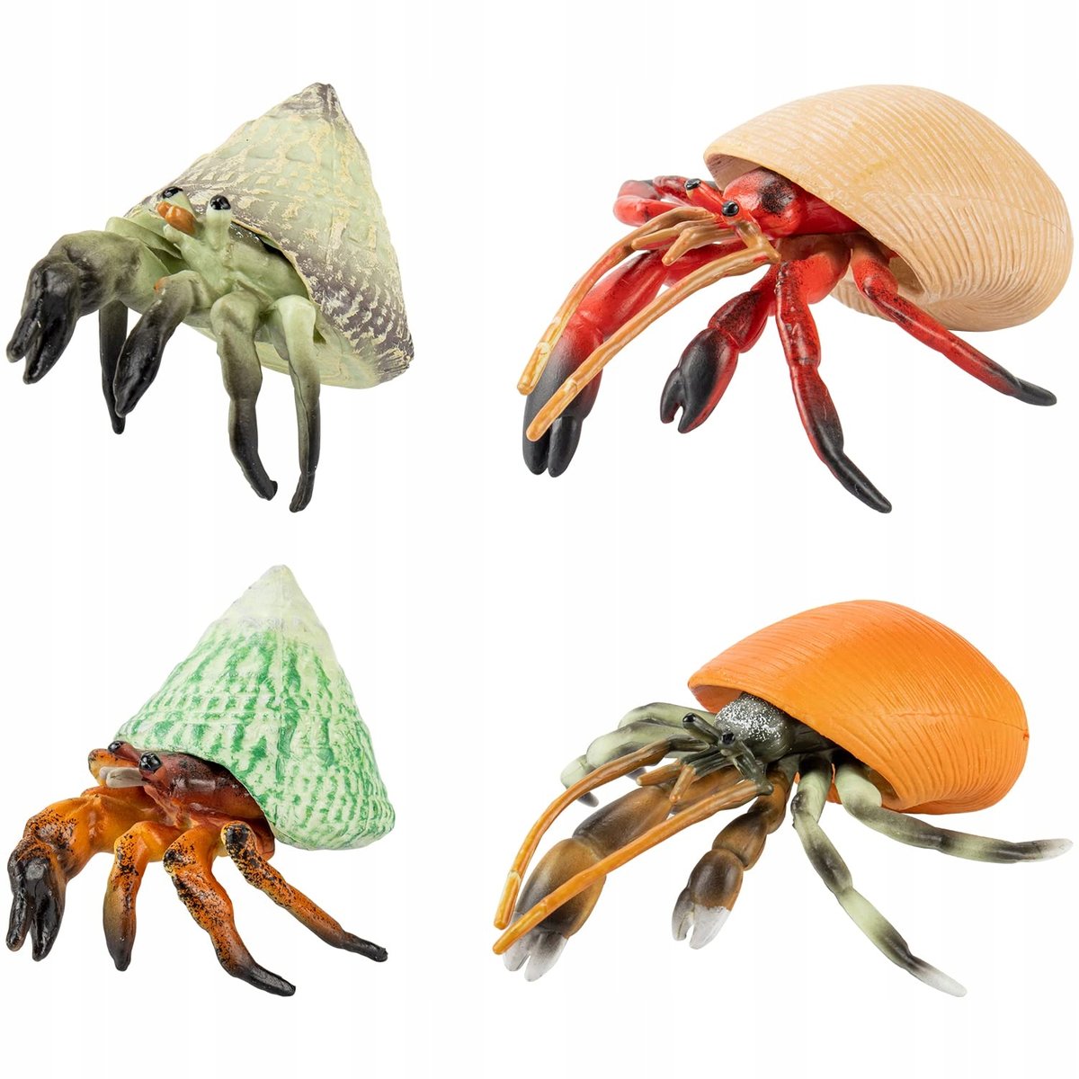 Hiawbon 4 szt. Figurki kraba pustelnika Realistyczny model kraba ...