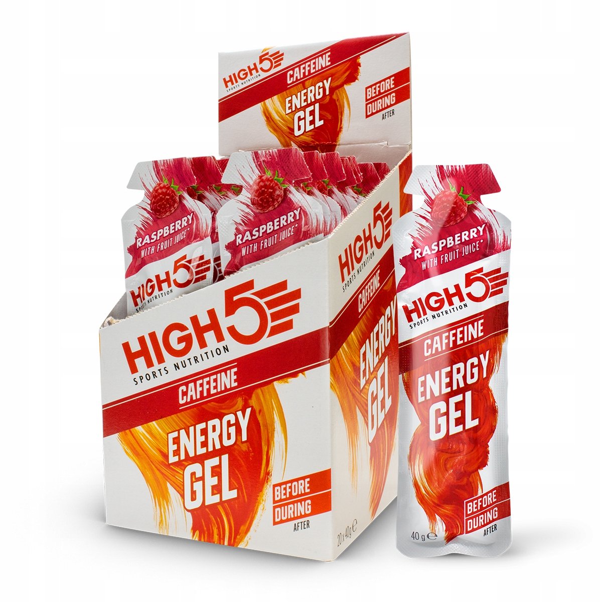 High5 - żel energetyczny z wit.B6 i z kofeiną (30mg) o smaku malinowym 40g - Inna marka | Sport ...