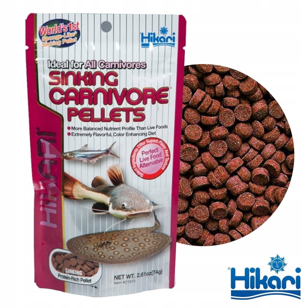Hikari Sinking Carnivore Pellets Tabletki dla Ryb Dennych 74g Akwarium ...