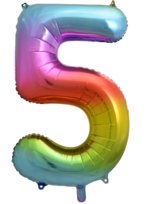 Hip Hip Yay! - Balon 86cm Cyfra 5 Tęczowy - Inna marka | Przyjęcia i ...