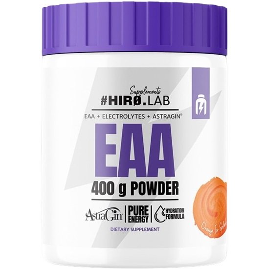 HIRO.LAB aminokwasy EAA + Elektrolity + AstraGin Powder 400g pomarańcza ...