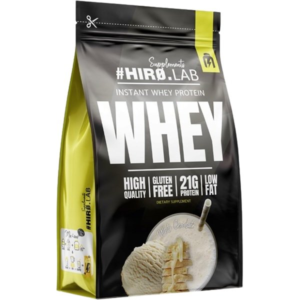 HIRO.LAB Instant Whey Protein - białko WPC - 2000g - biała czekolada ...
