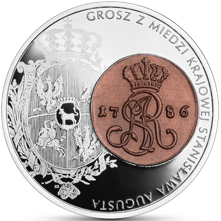 Historia monety polskiej - Grosz z miedzi krajowej Stanisława Augusta ...