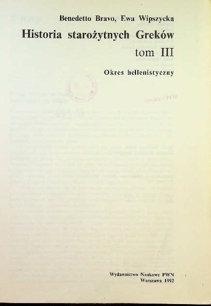 Historia starożytna Greków Tom III - Wipszycka Ewa | Książka w Empik