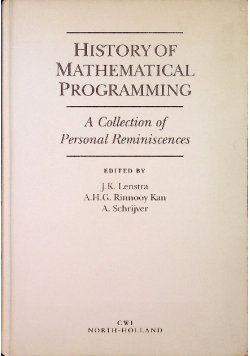 History of mathematical programming lenstra - | Książka w Empik