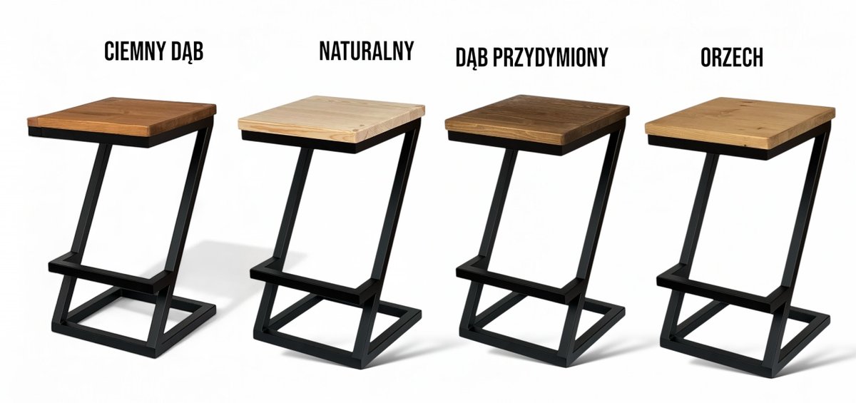 HOKER TABORET METALOWY CZARNY LOFT RUSTYKALNY DREWNO - ZETKA - - Inna ...