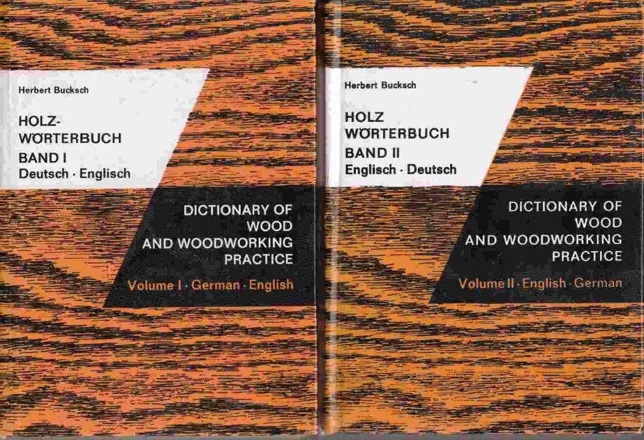 Holz-Wörterbuch Dictionary of Wood and Woodworking Practice Tom I i II ...