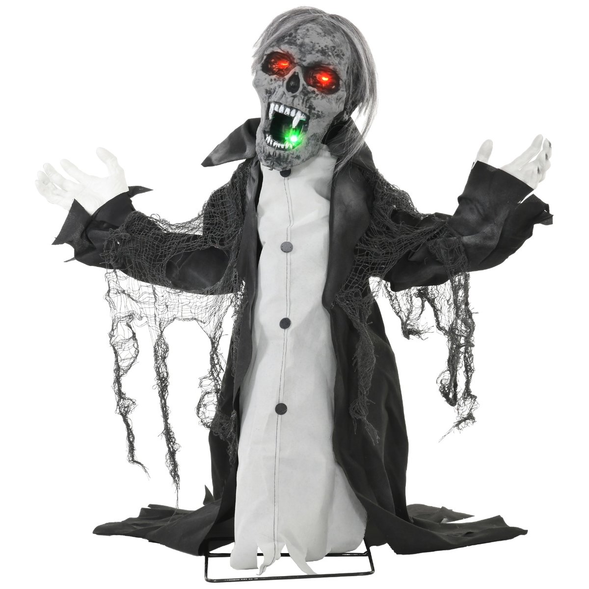 HOMCOM 75cm 30" Hollow Half-body Skeleton Outdoor Halloween Decoration ...