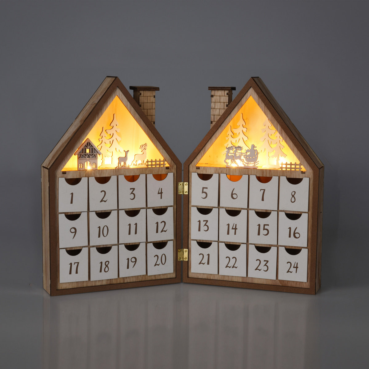 HOMLA HOUSE Kalendarz adwentowy drewniany LED - Homla | Sklep EMPIK.COM