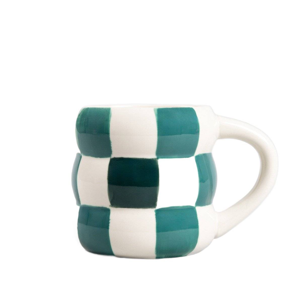 HOMLA Kubek BITTI w szachownicę turkusowy 350 ml - Homla | Sklep EMPIK.COM