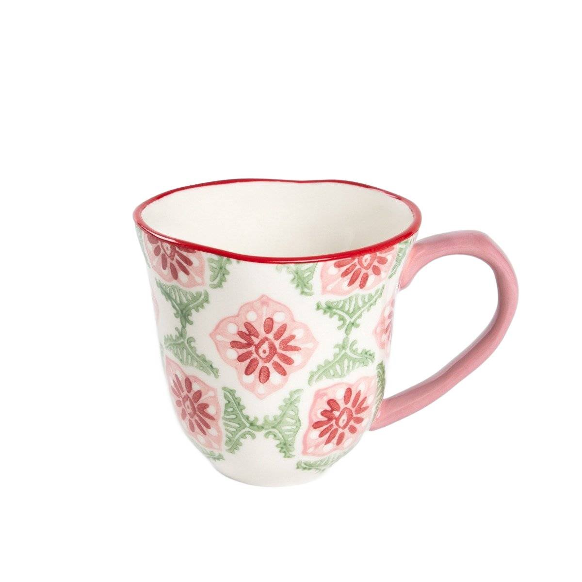 HOMLA Kubek SHILLA ręcznie malowany z różowym uchem 350 ml - Homla ...