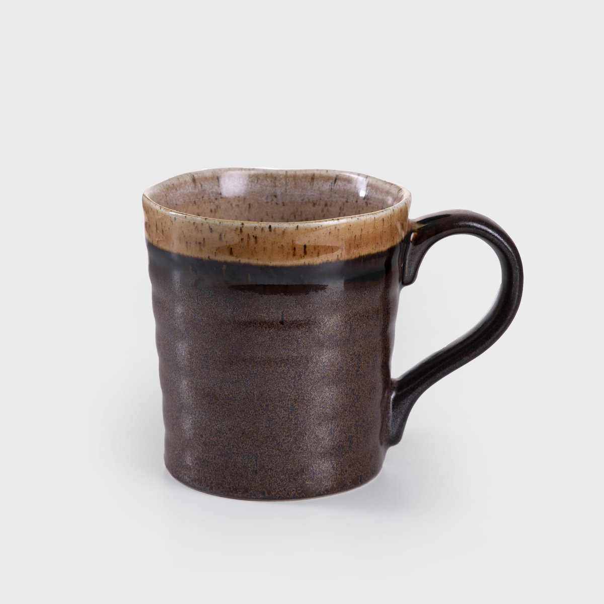 HOMLA SANDORA Kubek prosty grafitowy z musztardowym rantem 550 ml ...