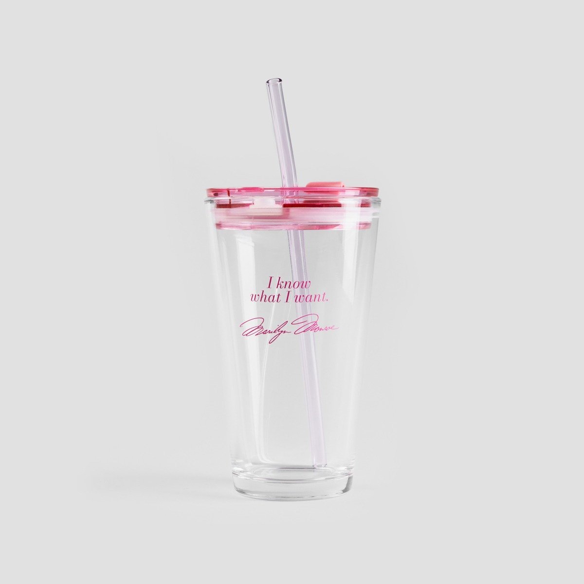 HOMLA Szklanka MONROE SUMMER ze słomką i cytatem różowa 400 ml - Homla ...