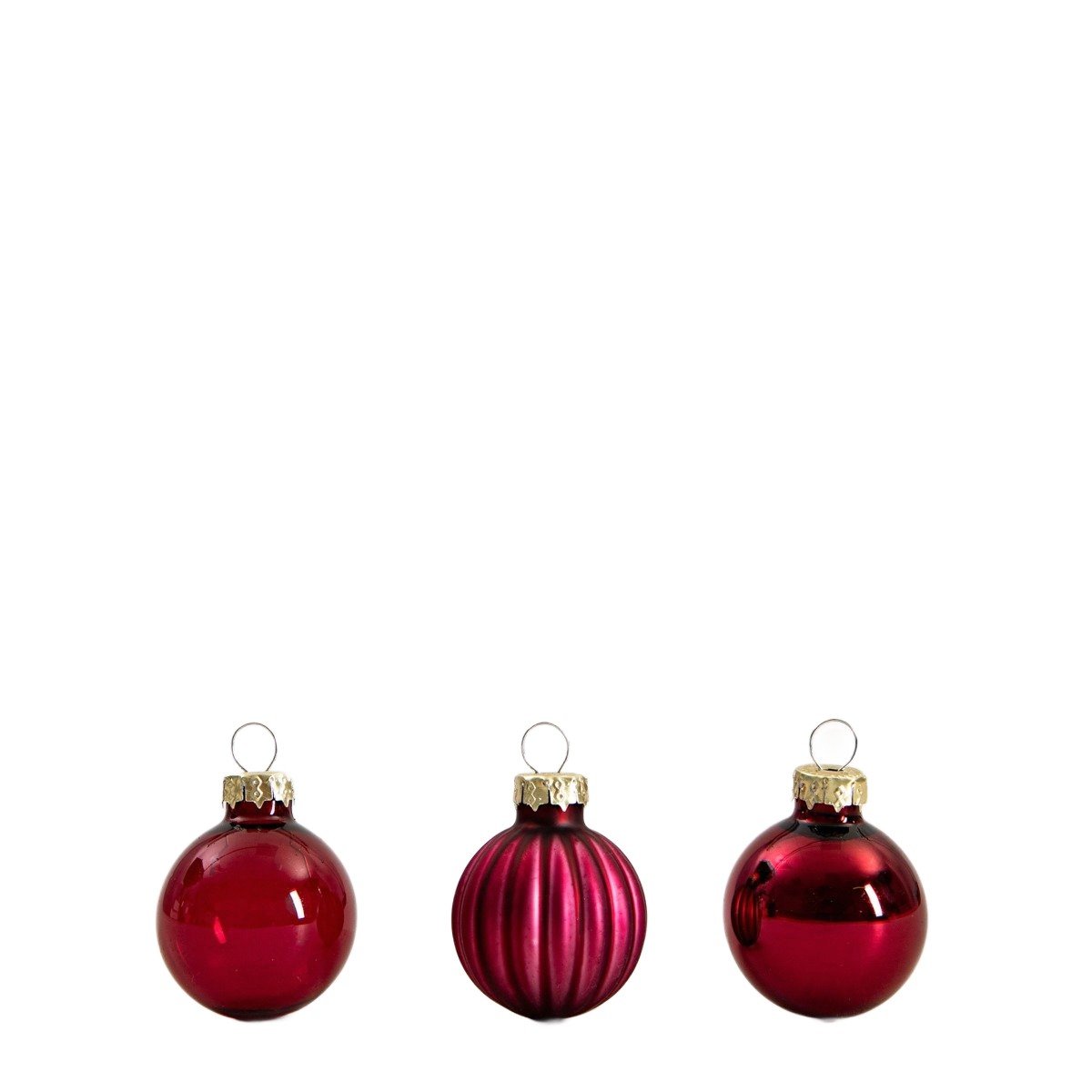 HOMLA Zestaw bombek BURGUNDY CHARM szklane czerwone małe 3 cm, 11 szt ...
