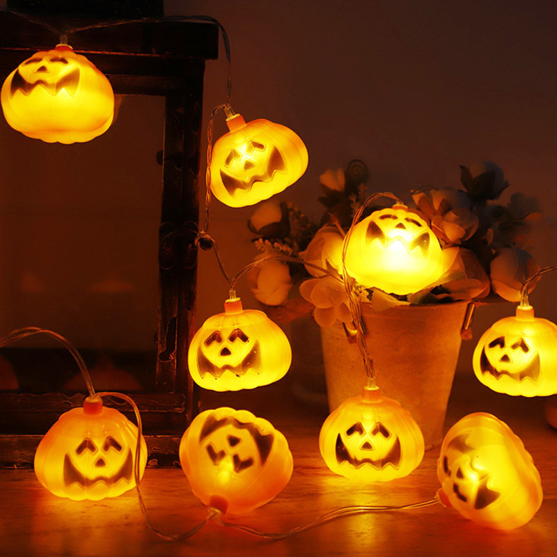 Horror Pumpkin Halloween String Lights 10FT 20LEDs Straszne dyniowe ...