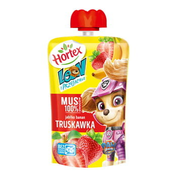 Hortex Leon i Przyjaciele Przekąska mus 100% owoców jabłko, banan, truskawka saszetka 100g ...