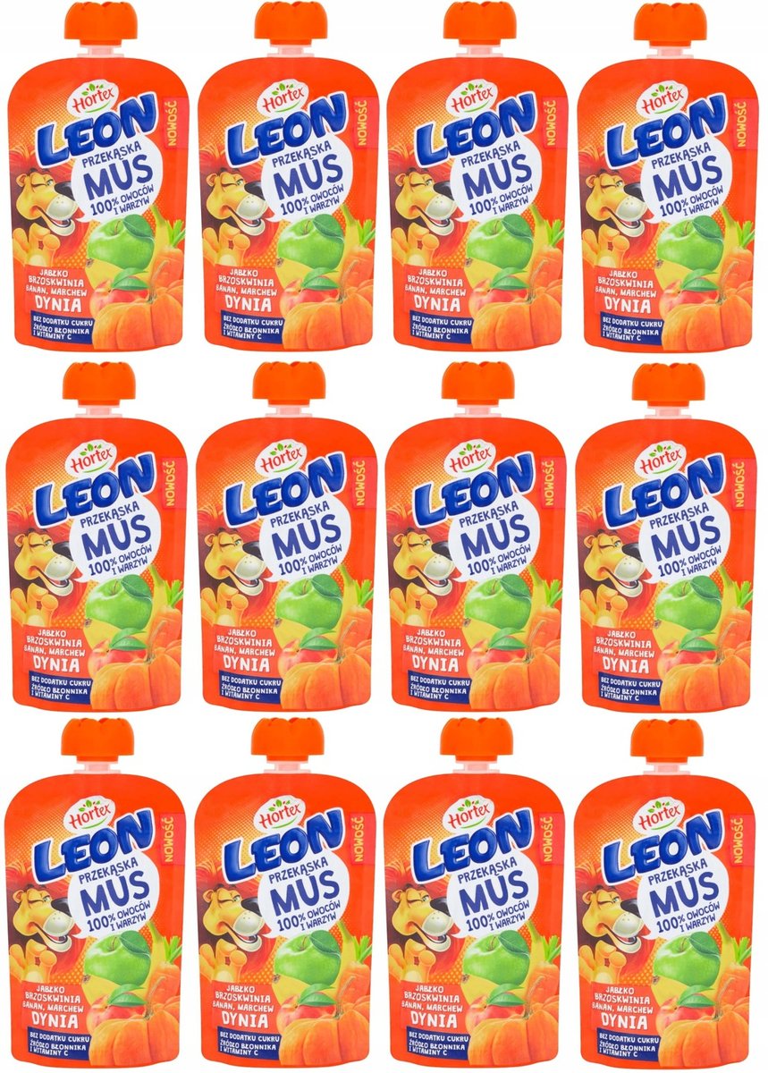 Hortex, mus owocowo-warzywny Leon banan marchewka brzoskwinia dynia, 12 x 100 g - Hortex | Sklep ...
