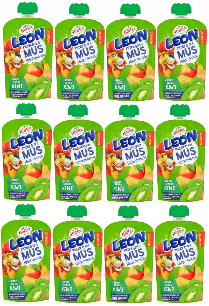Hortex, mus owocowy Leon banan jabłko kiwi, 12 x 100 g - Hortex | Sklep EMPIK.COM