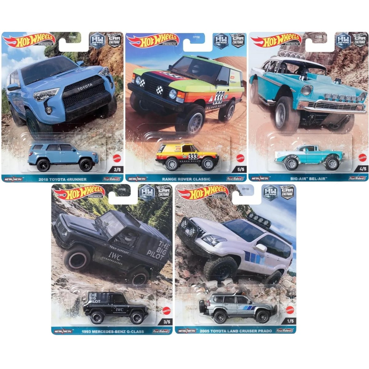 Hot Wheels Car Culture 2023 Off Road Kompletny zestaw 5 pojazdów ...
