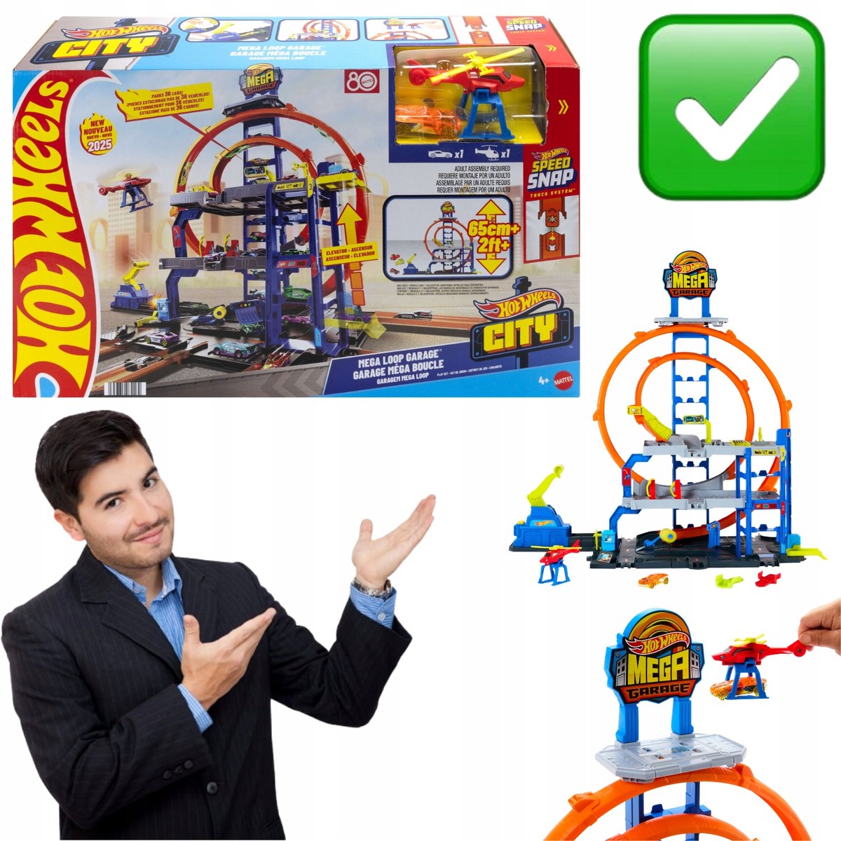 HOT WHEELS CITY MEGA GARAŻ GIGAPĘTLA MATTEL DUŻY ZESTAW PREZENT DLA ...