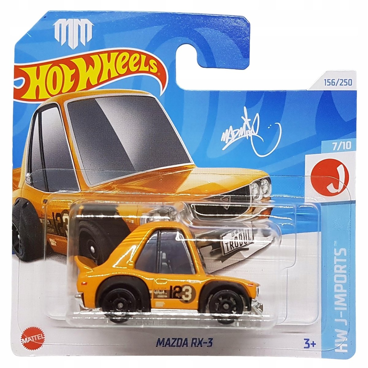 Hot Wheels Mad Mike Mazda RX-3 Tooned Orange 7/10 HW J-Imports - inna ...
