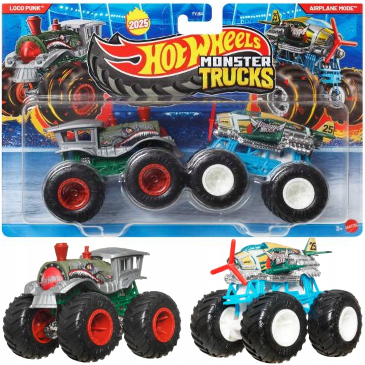 Hot Wheels Monster Truck Loco Punk vs. Airplane Mode 2 pojazdy - Hot ...