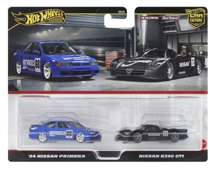 Hot Wheels Premium, Auta 2-pak '94 Nissan Primera + Nissan R390 GT1 ...