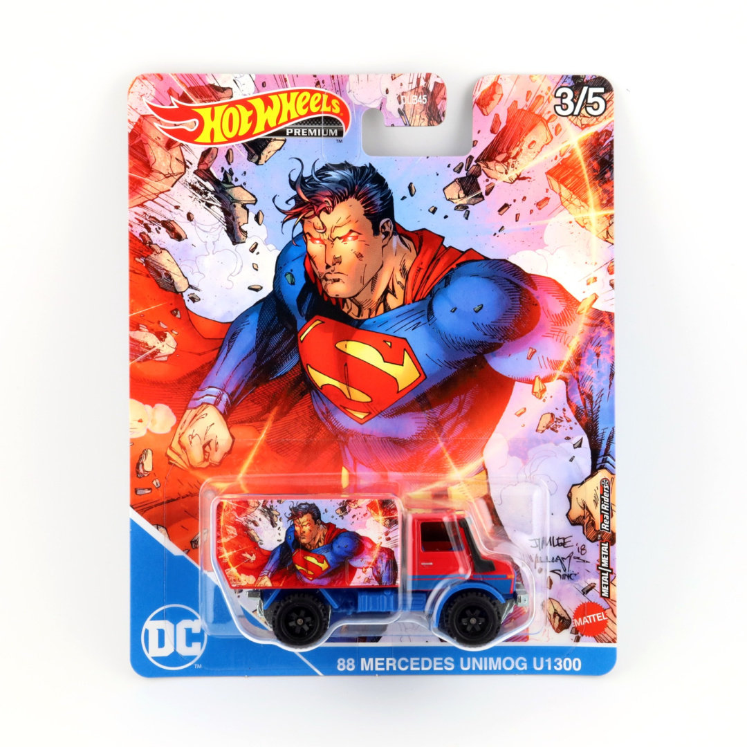 HOT WHEELS Premium DC Comics 88 Mercedes Unimog U1300 GJR24 Superman ...