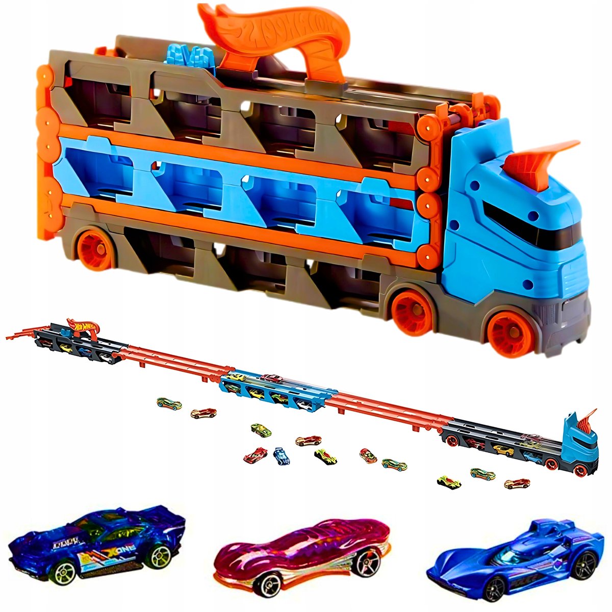 HOT WHEELS TRANSPORTER LAWETA NA RESORAKI AUTKA TOR WYŚCIGOWY ...