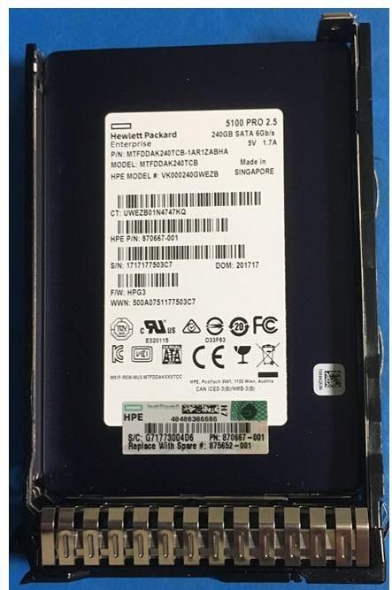 Hp Enterprise Ssd 240Gb Sff Sata Ri Ds Sc, 875652-001 - Inna marka ...