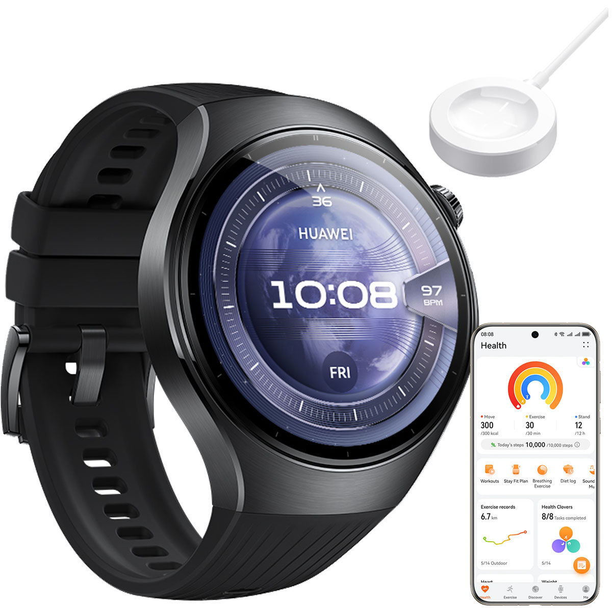 HUAWEI WATCH 5 ACTIVE 46MM eSIM NFC WIFI 6 EKG AMOLED IP69 HRV GESTY ...