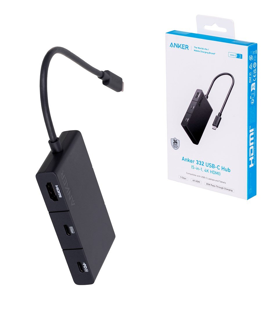 Hub Anker 332 USB-C Single Display 5 w 1 4K HDMI czarny - ANKER | Sklep EMPIK.COM