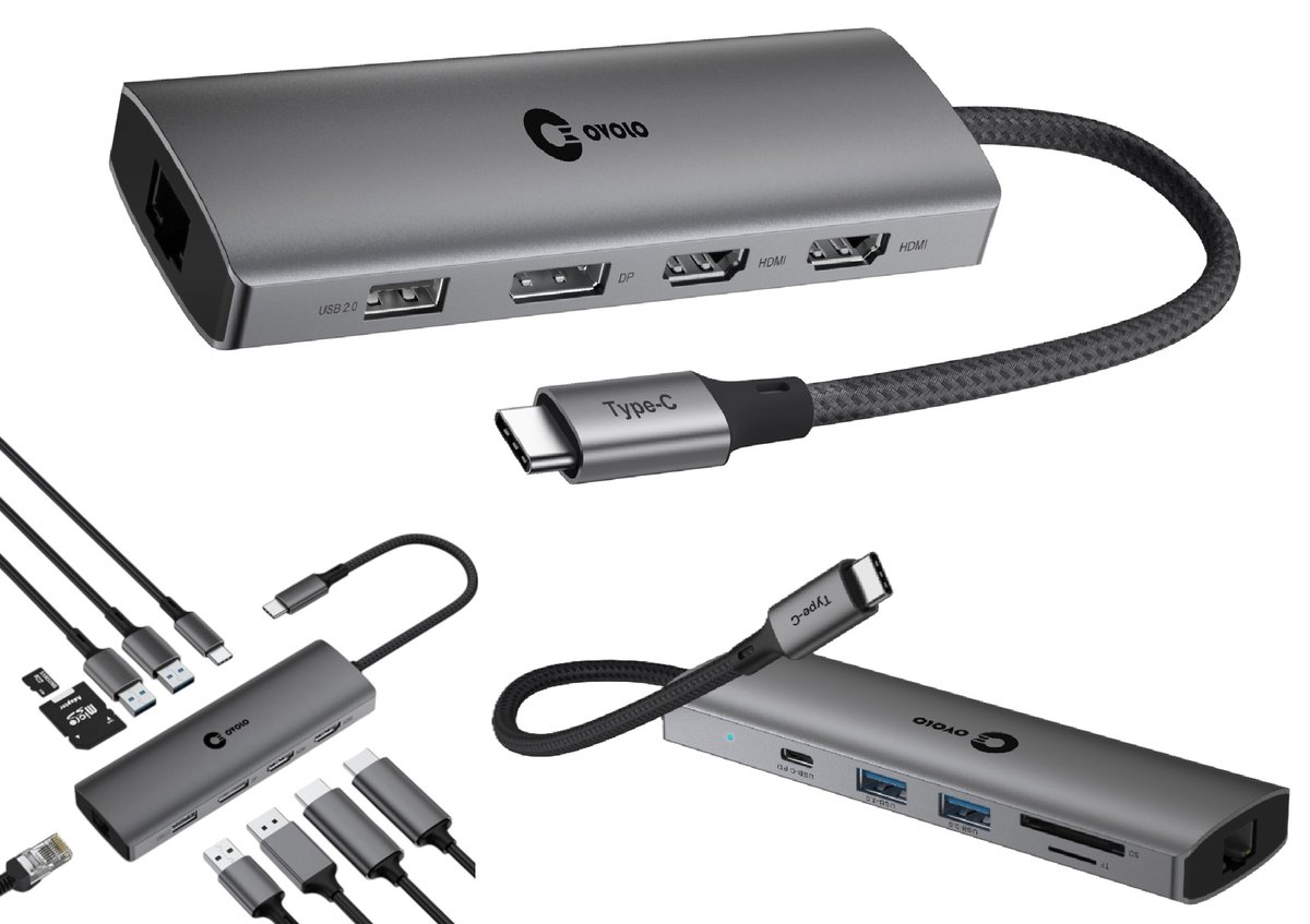 HUB Dual Monitor USB-C 2xHDMI 4K LAN DisplayPort do Laptopa Dream ...