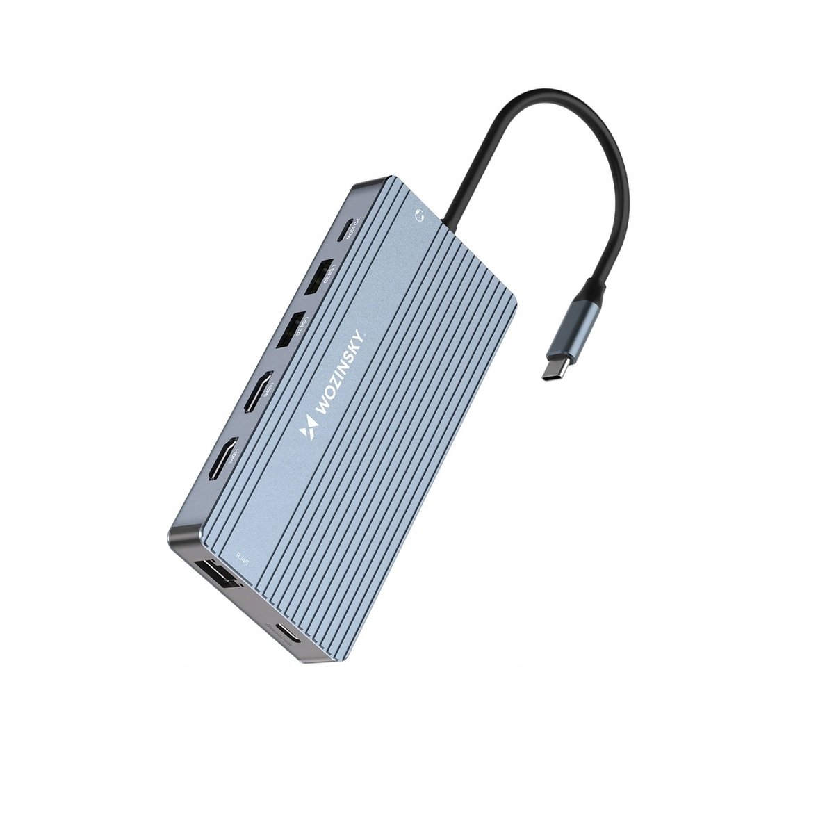 HUB USB-C ADAPTER 14w1 do 3 monitorów kabel 15cm USB-A HDMI CZYTNIK SD ...
