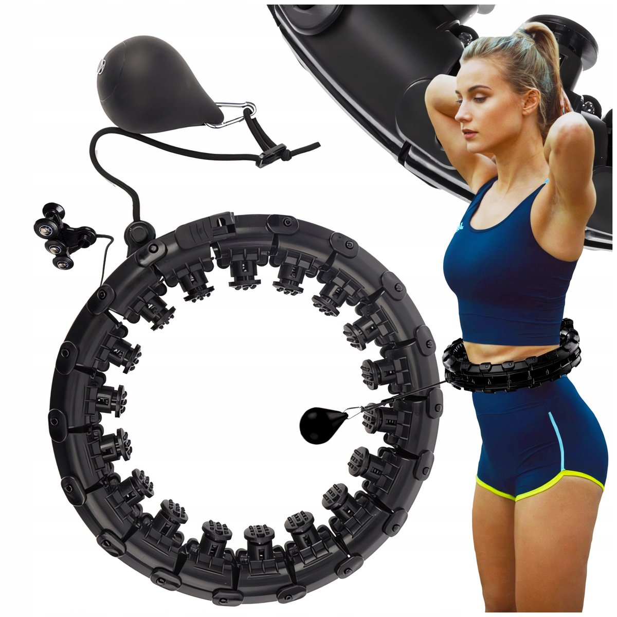 HULA HOP Z OBCIĄŻENIEM I WYPUSTKAMI DO ODCHUDZANIA SKUTECZNE ĆWICZENIA ...