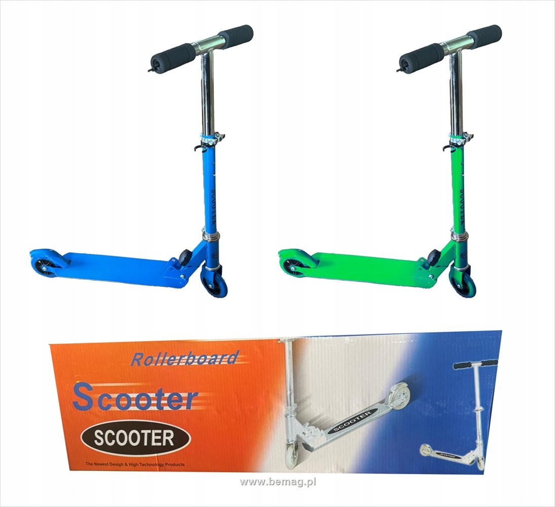 Hulajnoga dla dzieci Dwukołowa Składana Zielona Scooter - T-Roys ...