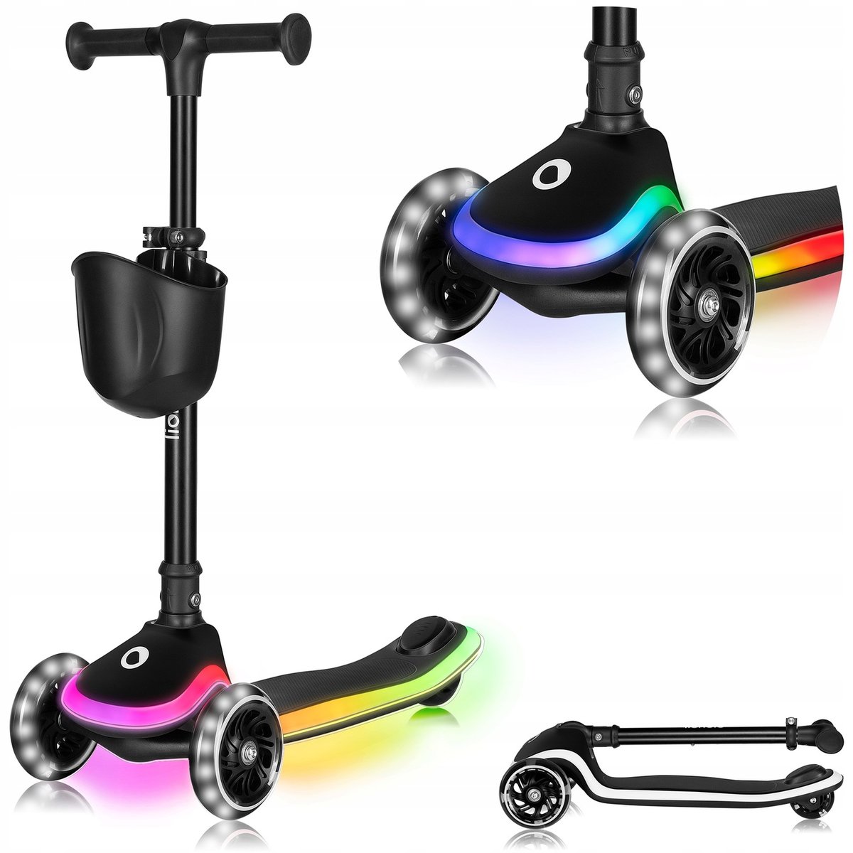 Hulajnoga Trójkołowa Balansowa Dla Dzieci LED Składana do 50kg Lionelo Mey - Lionelo | Sklep ...