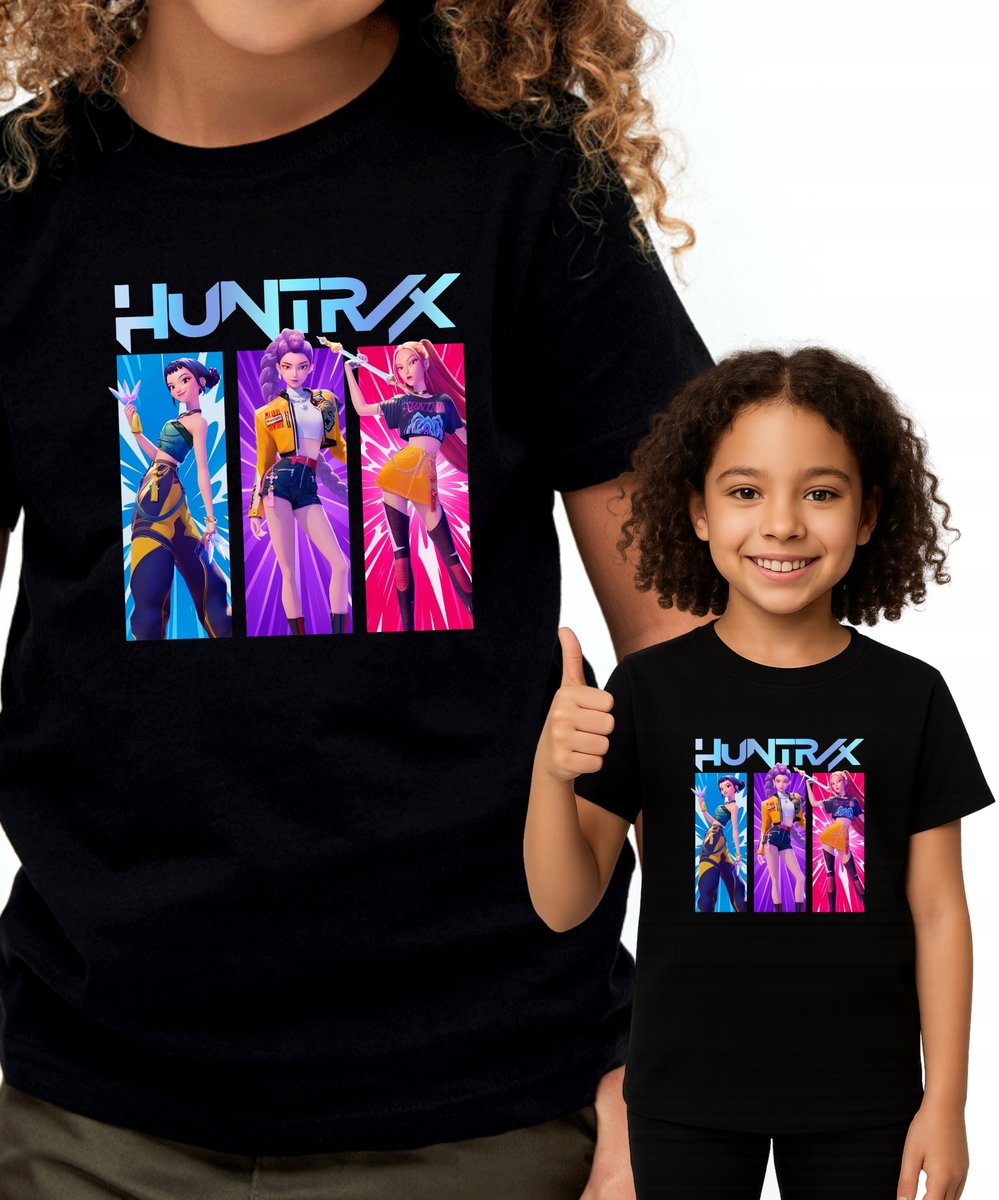 HUNTRIX K-POP DEMON HUNTERS T-SHIRT CZARNY PREMIUM 116 - JHK | Sklep ...