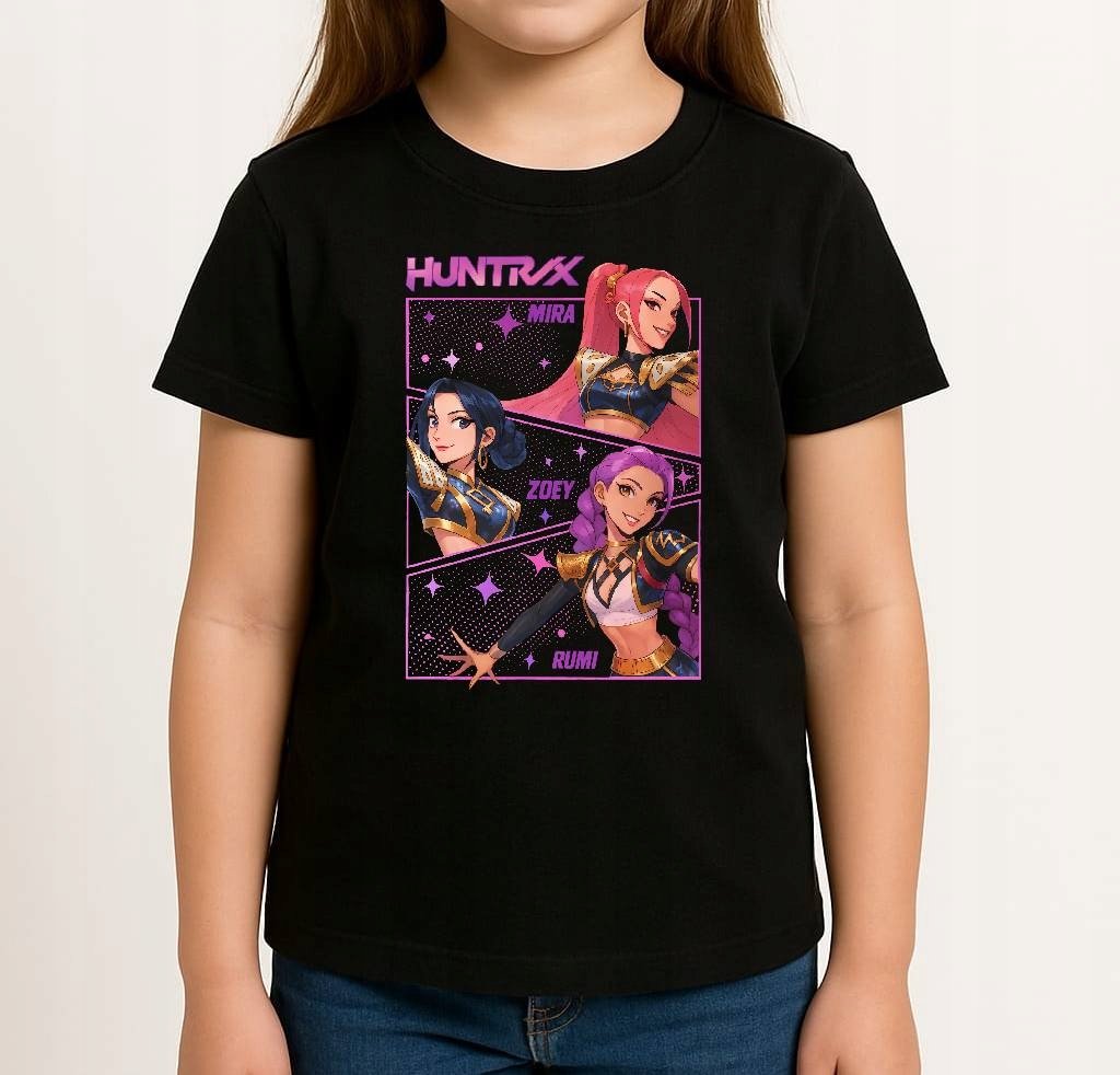 HUNTRIX K-POP DEMON HUNTERS T-SHIRT CZARNY PREMIUM 164 - JHK | Sklep ...