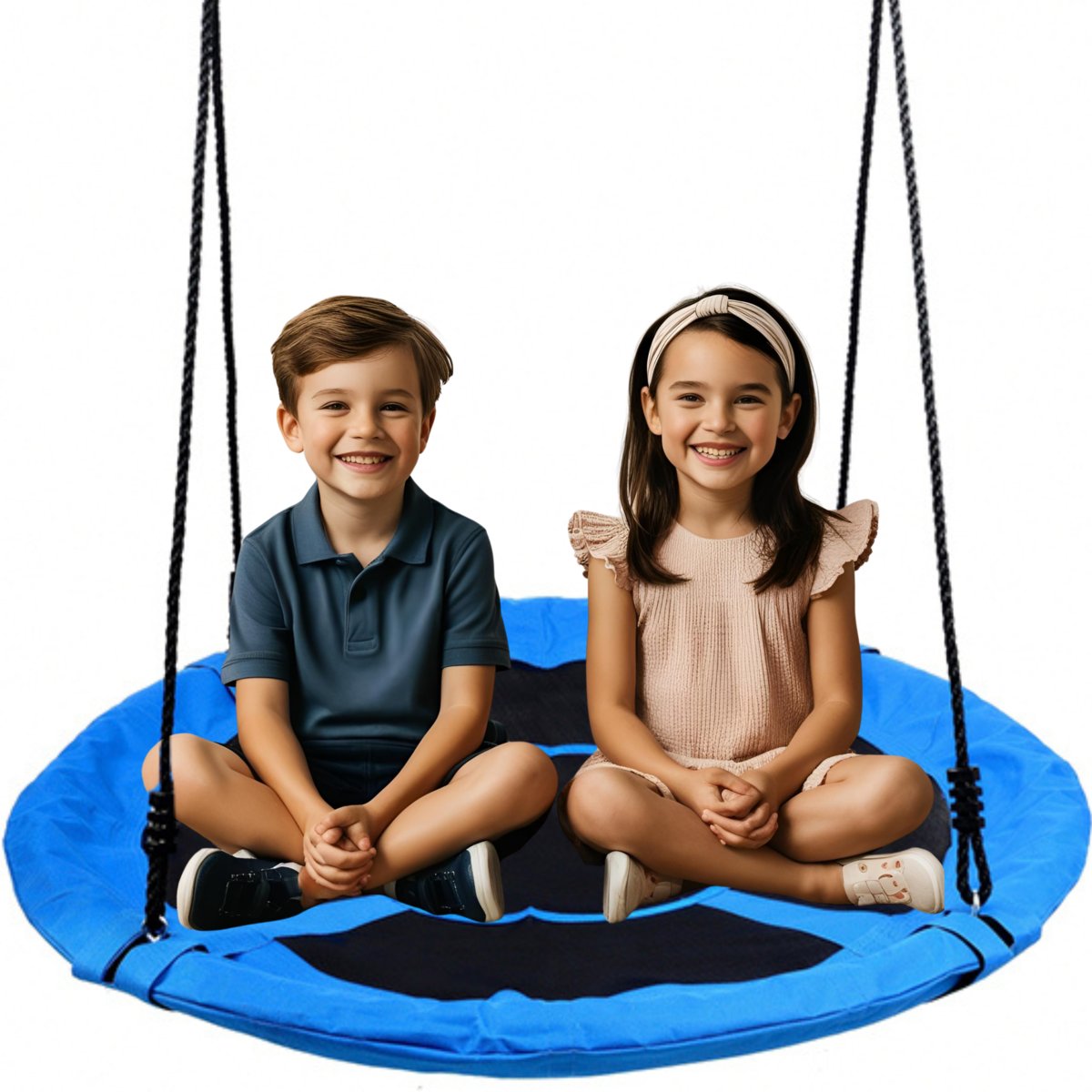 Huśtawka bocianie gniazdo FUNFIT GARDEN, niebiesko-czarna, 110 cm ...