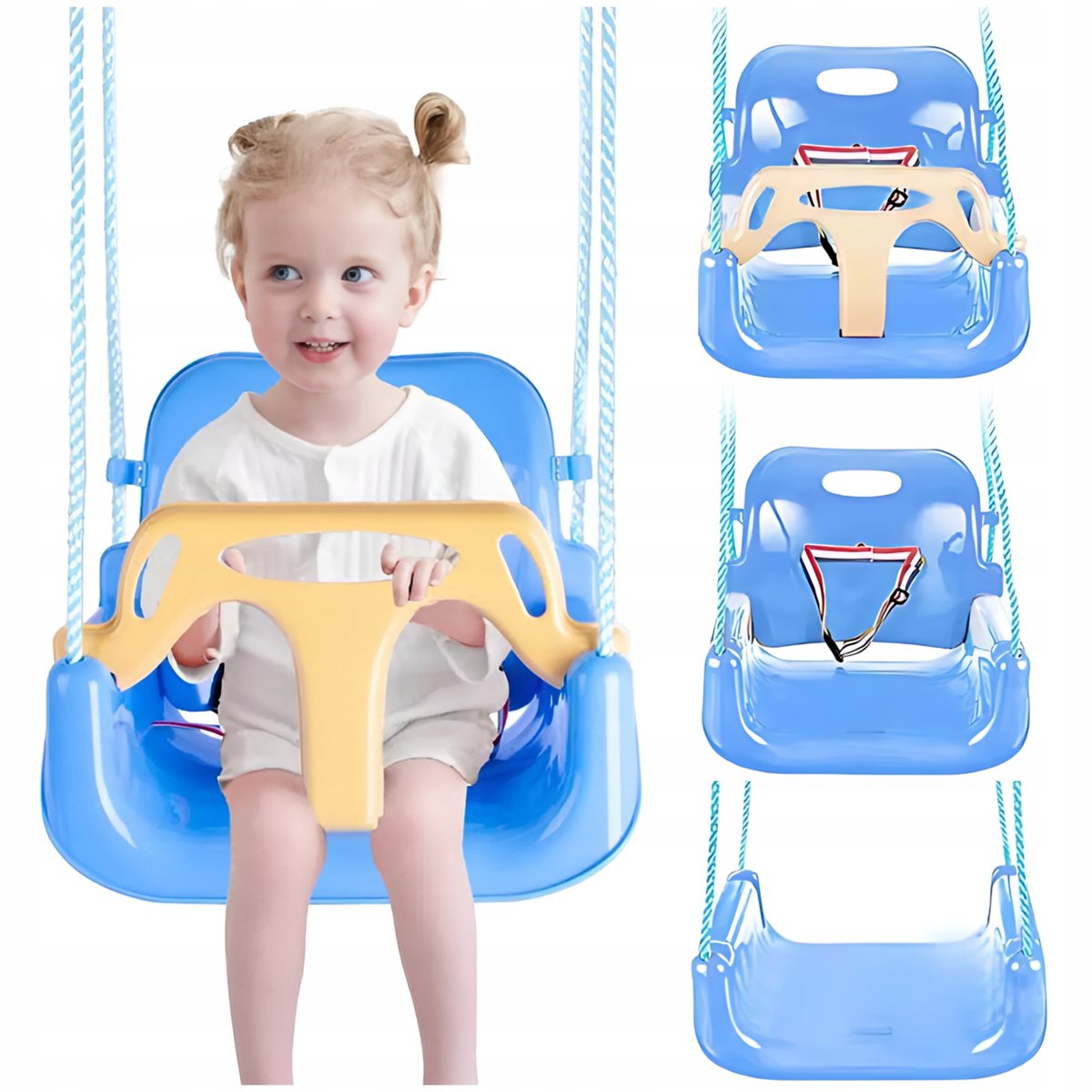 Huśtawka Ogrodowa Modułowa Domowa Dla Dzieci 3W1 Mocna Na Linach ...