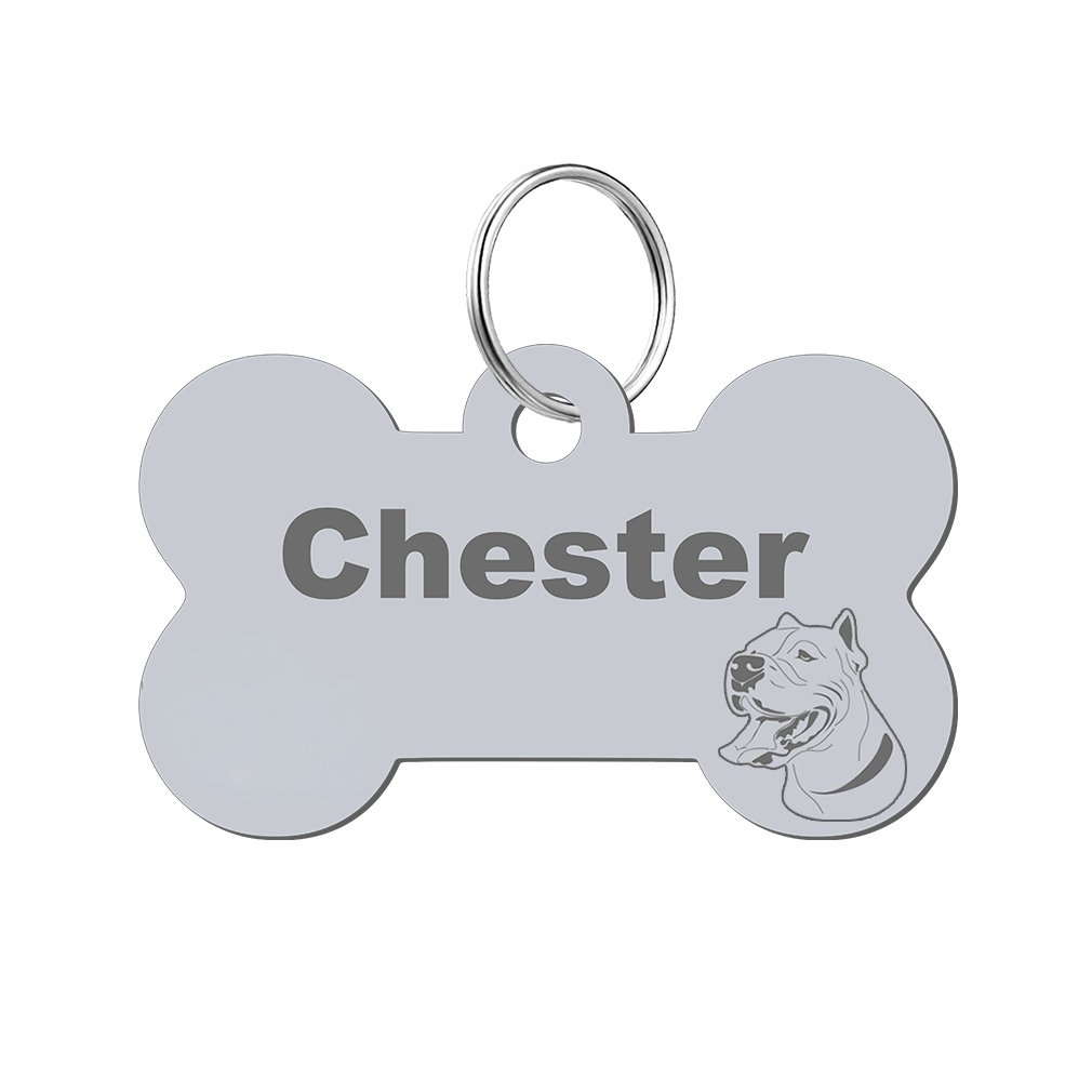 Identyfikator dla psa Dog Argentyński KOŚĆ 36x22mm GRAWER DWUSTRONNY ...