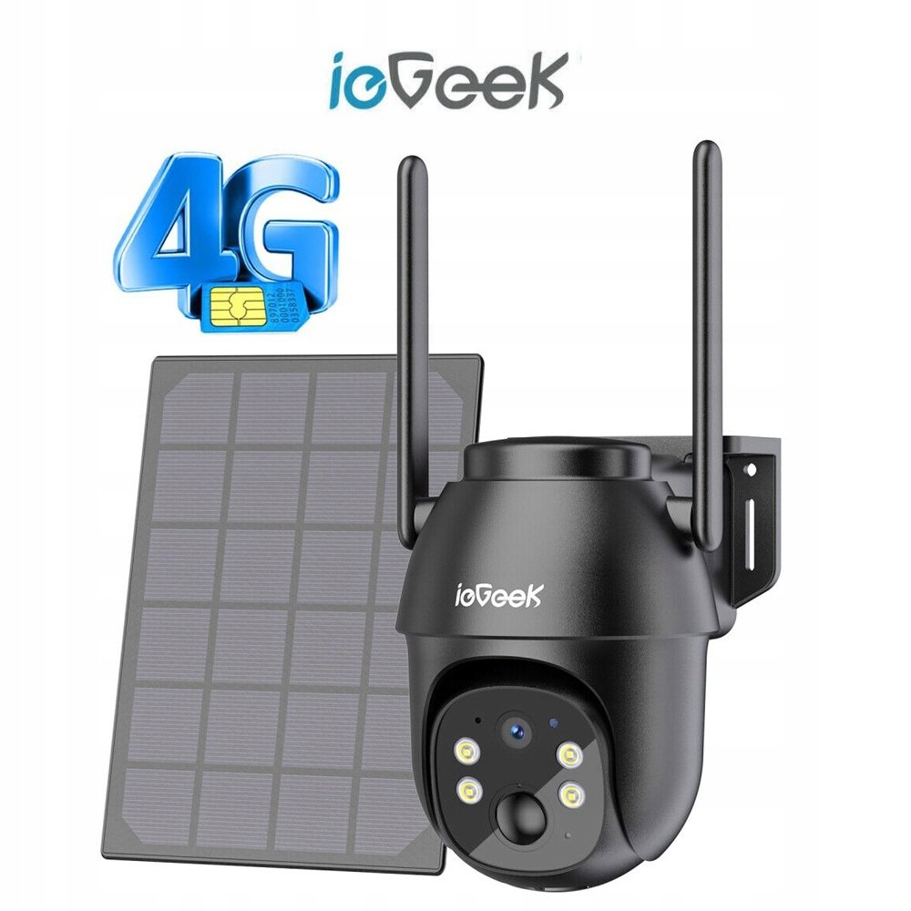 ieGeek KAMERA SOLARNA ZEWNĘTRZNA OBROTOWA NA KARTĘ SIM GSM 3G 4G LTE ...