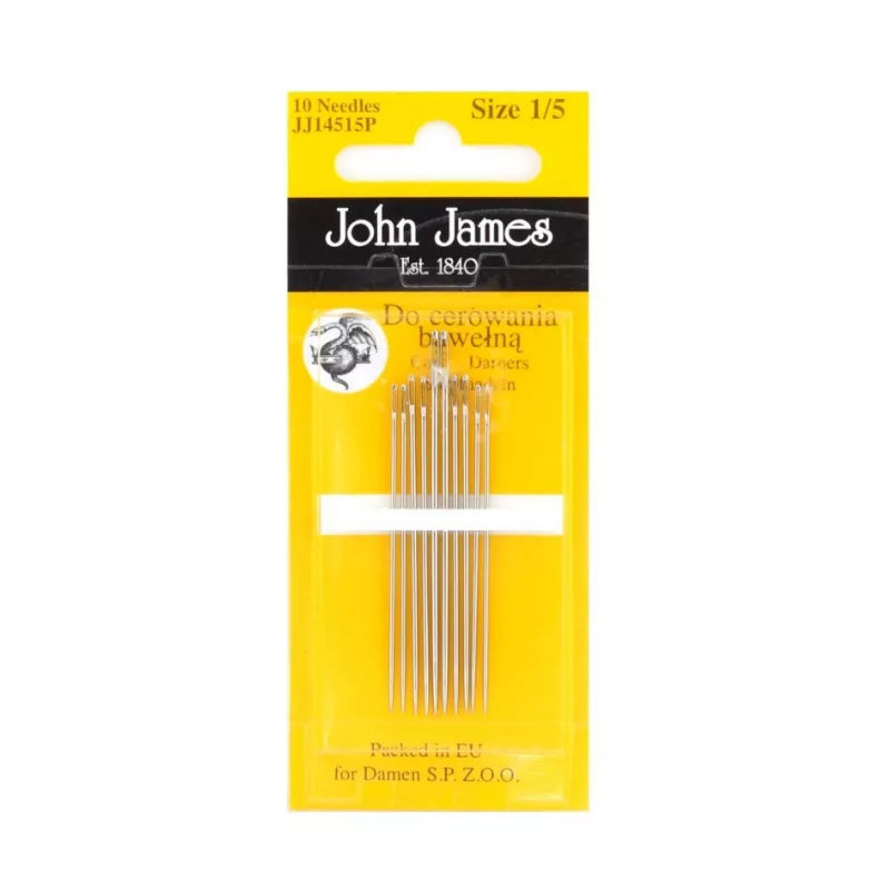 Igły do cerowania bawełną John James (roz. 1/5) 10 szt. - John James | AGD Sklep EMPIK.COM