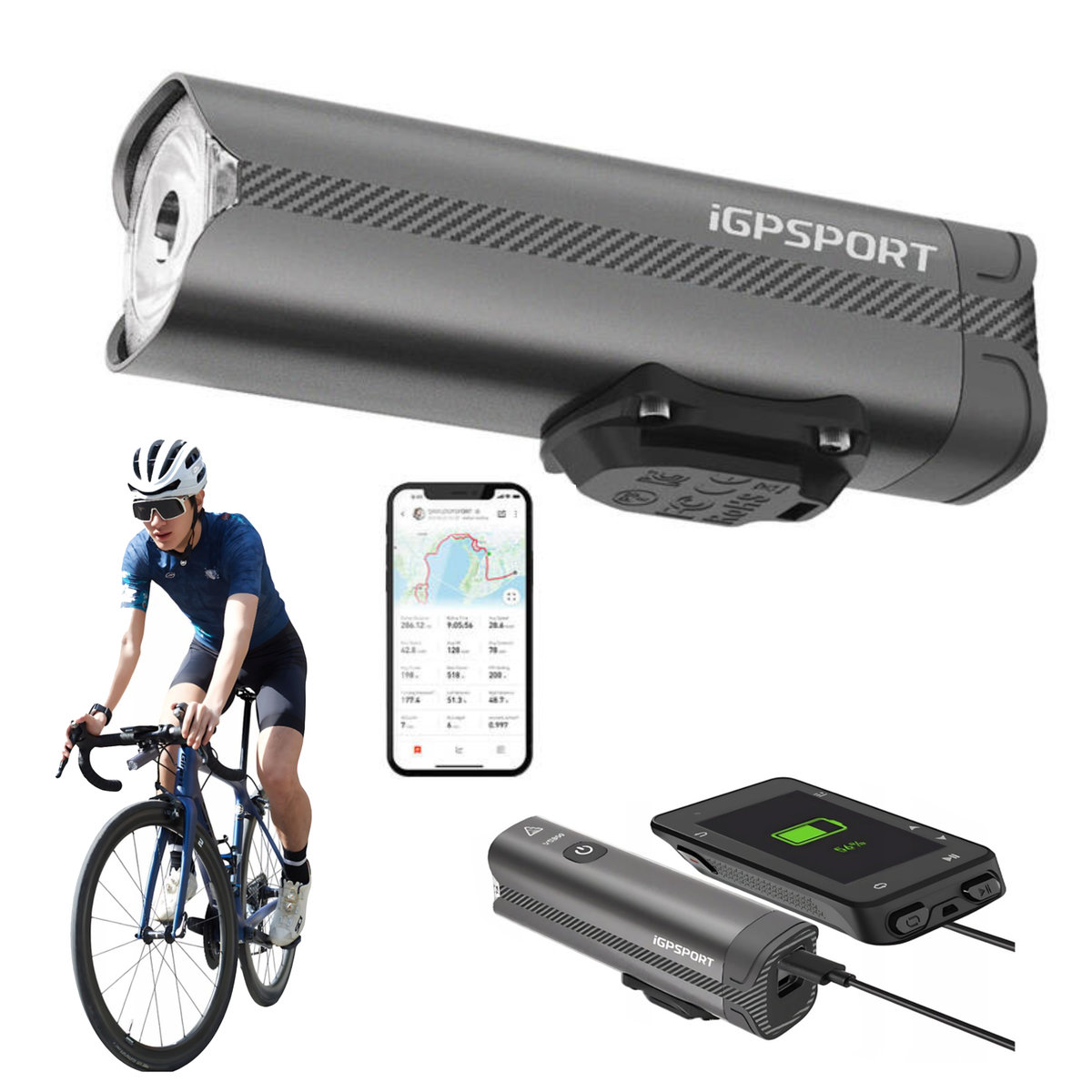 IGPSPORT iGPSPORT VS800 smart Lampka rowerowa przednia - Inna marka ...