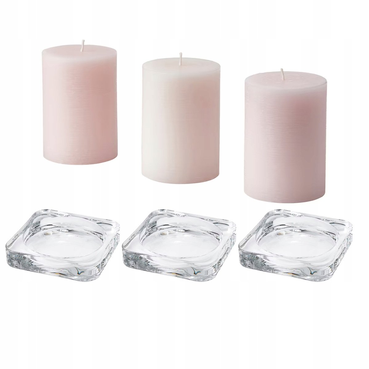 IKEA LUGNARE ZESTAW ŚWIEC Z PODSTAWKAMI - JAŚMIN - Ikea | Sklep EMPIK.COM