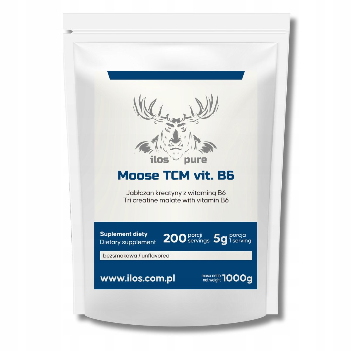 ilos TRI CREATINE MALATE TCM JABŁCZAN KREATYNY witamina B6 1000g ...