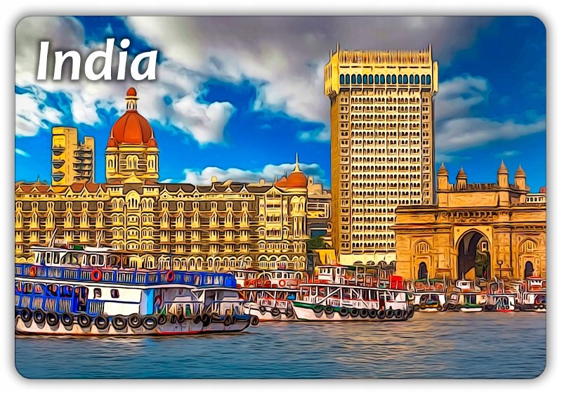 INDIE - Mumbai - Bombaj - Mumbaj - India - Magnes na lodówkę ...