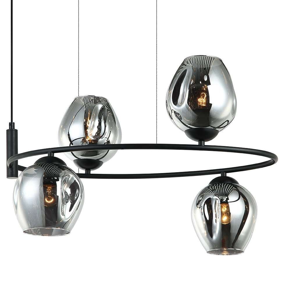 Industrialna LAMPA wisząca ROXANE MDM-4046-4 BK+SG Italux zwieszana ...